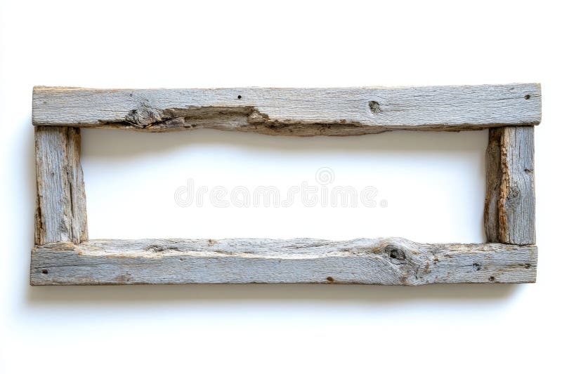 A Vintage Wooden Frame, Aged and Set Against a White Background ...