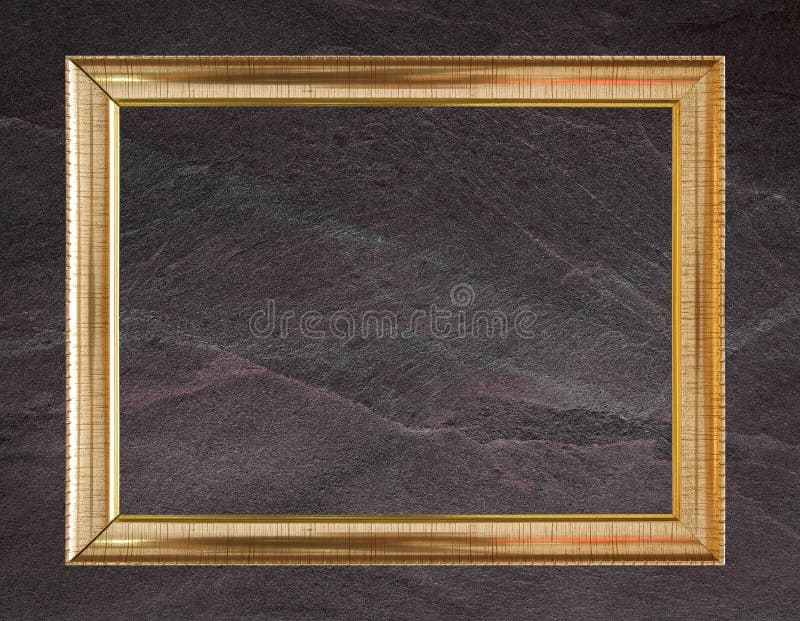 Vintage Wooden Frame on Black Slate Background. Stock Photo - Image of ...