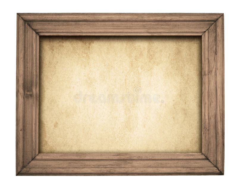 Vintage Wooden Frame on Old Paper Stock Image - Image of antique ...