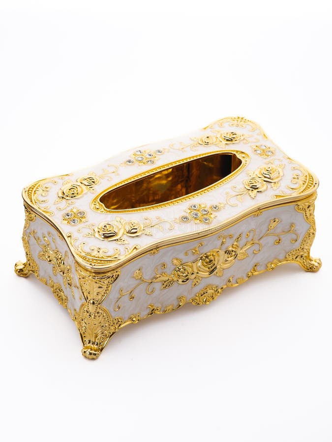 Vintage Wooden Hinged Tissue Box on Wooden Table Stock Photo - Image of ...