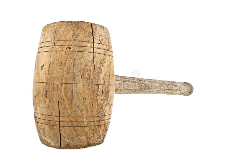 Vintage Wooden Mallet Isolated on a White Background Stock Photo ...