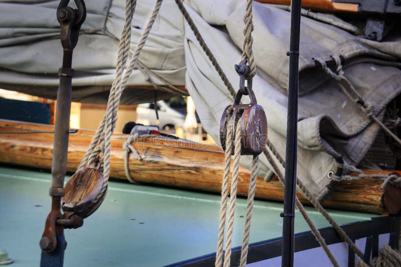 Vintage, wooden rig stock image. Image of rope, sail - 99648129