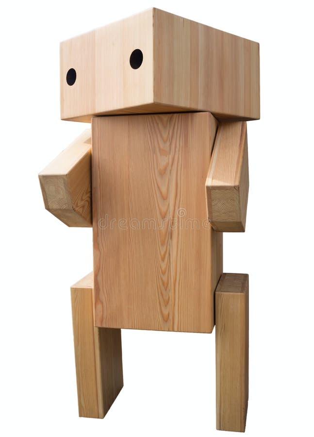 Vintage wooden robot stock image. Image of floor, materials - 72498201