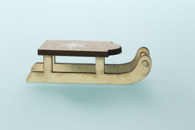 Vintage Wooden Sled on Blue Stock Photo - Image of celebration ...