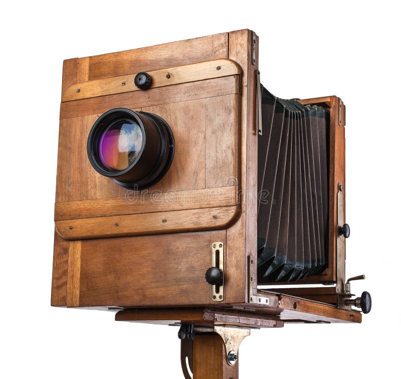 Vintage wooden view camera stock image. Image of body - 47349933