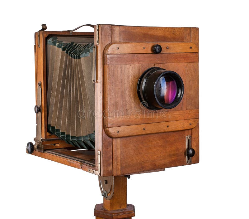 Vintage wooden view camera stock image. Image of black - 47349983