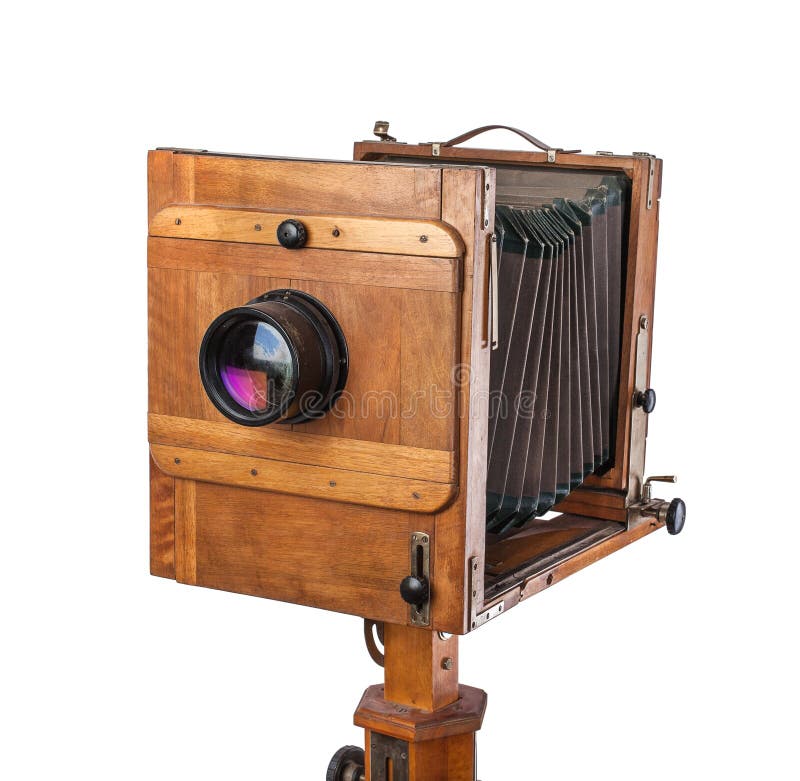 Vintage wooden view camera stock photo. Image of history - 47851108