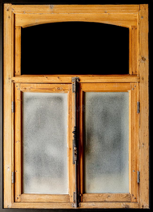 Vintage Wooden and Weathered Rustic Window Frame with Glass and Black ...
