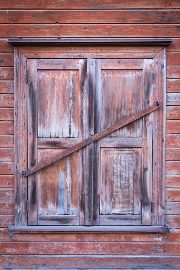 Vintage Wooden Window on Old Wall Stock Image - Image of facade, pine ...