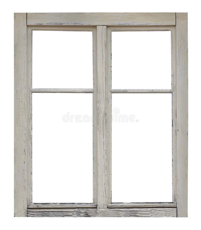 Vintage Wooden Window with on White Background Stock Photo - Image of ...