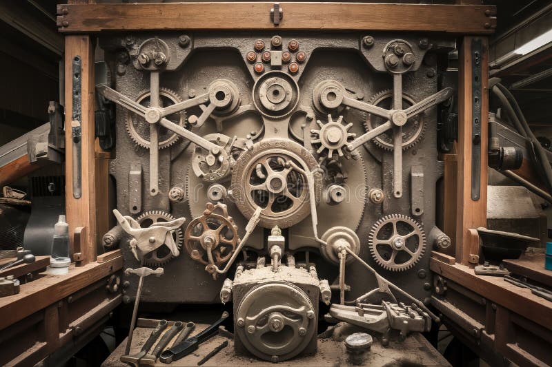 Vintage Workshop with Intricate Gears Stock Image - Image of intricate ...
