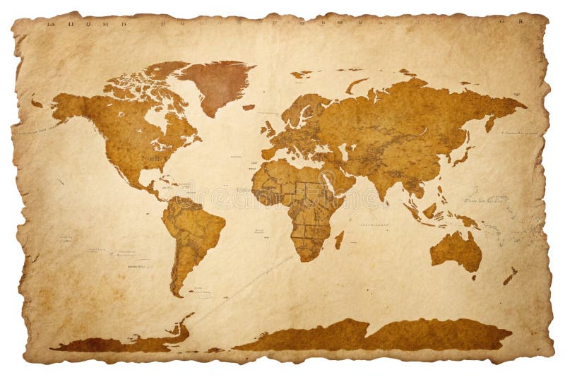 Vintage World Map Paper Craft, Vintage World Map on Paper Craft (Map ...