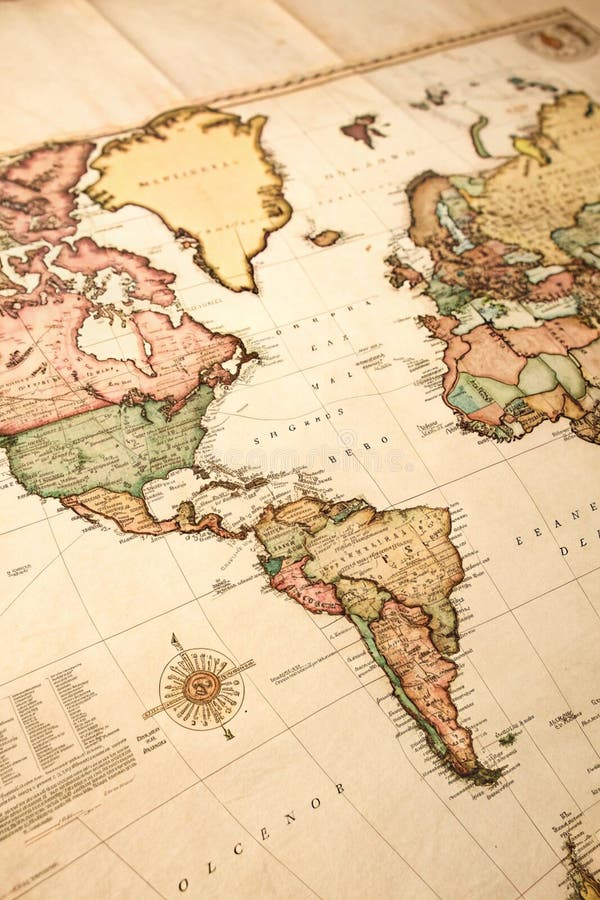 Vintage World Map Paper Craft, Vintage World Map on Paper Craft (Map ...