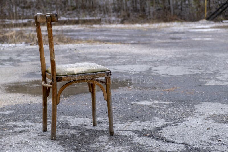 Vintage Worn Out Chair on the Street Stock Image - Image of grunge ...