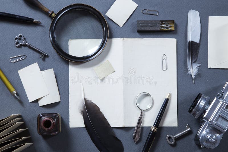 Vintage writing set stock photo. Image of black, glass - 174585400