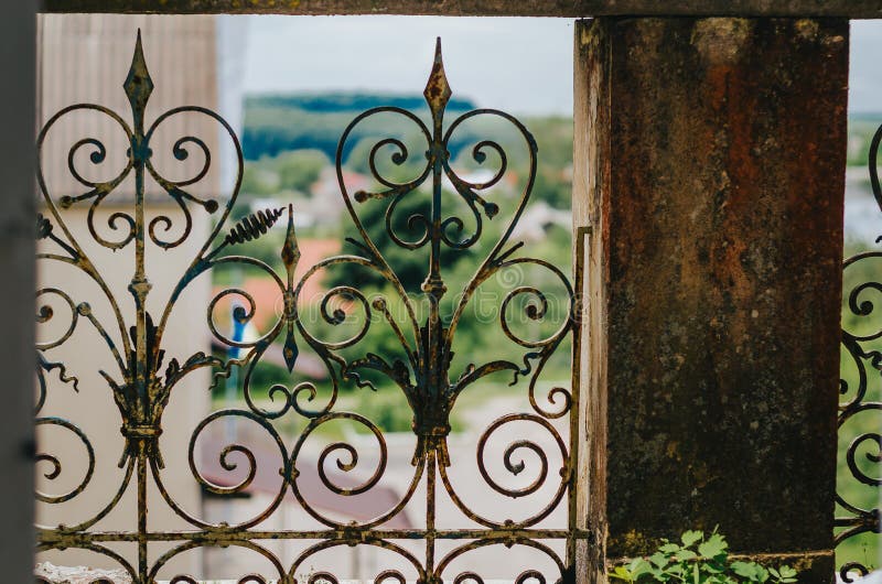 Vintage Wrought Iron Pattern. Part of the Old Balcony. Ancient ...