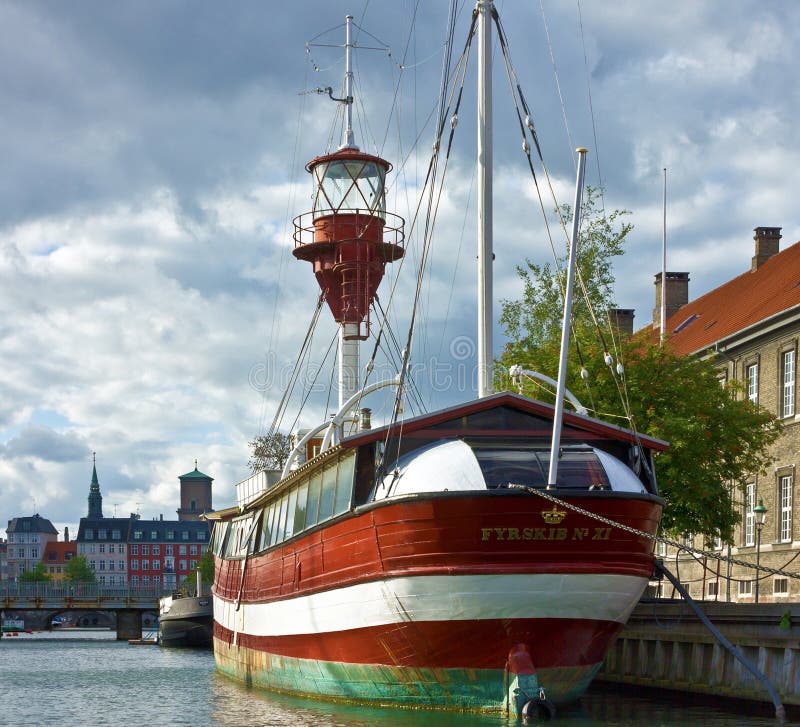 Vintage Yacht in Seafront of Copenhagen, Denmark Stock Photo - Image of ...