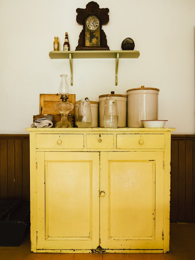 Vintage Yellow Buffet Picture. Image: 86301804