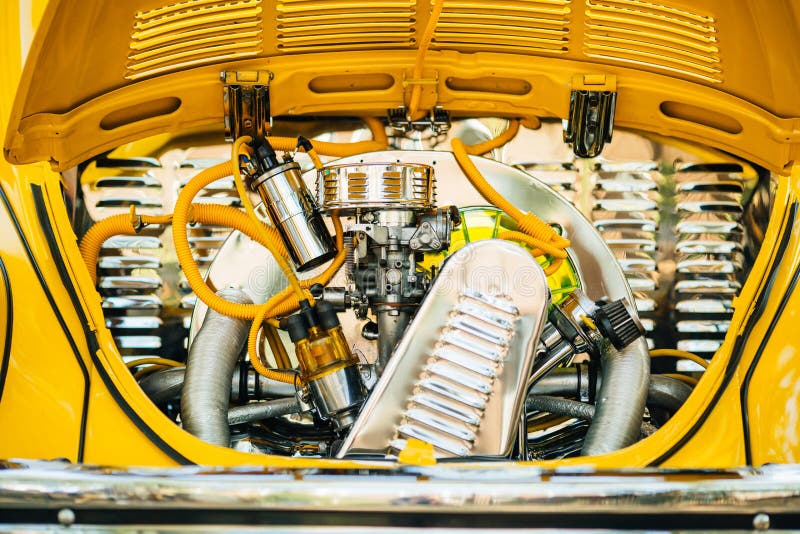 Vintage Yellow Car Old Engine Stock Photo - Image of power, race: 50559604