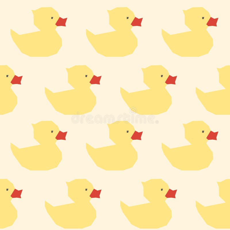 Vintage Yellow Ducks Polygon Pattern Stock Vector - Illustration of ...