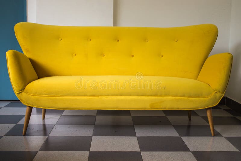 Vintage Yellow Furniture Closeup Detail Style Classic Stock Image ...