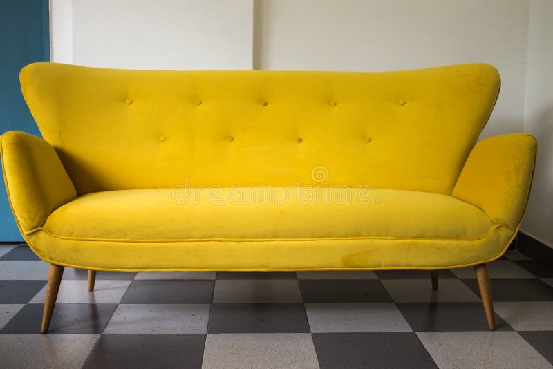Vintage Yellow Furniture Closeup Detail Style Classic Stock Image ...