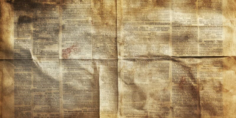 A Vintage, Yellowed Newspaper Page Featuring Text and Faded Print Stock ...