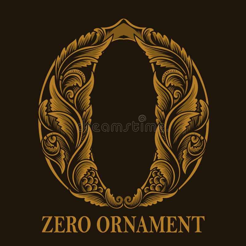 Vintage Zero Number Ornament Style Stock Vector - Illustration of ...