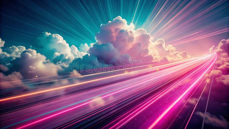 VintageInspired Pink Data Stream Visualizes Cloud Processing Power and ...