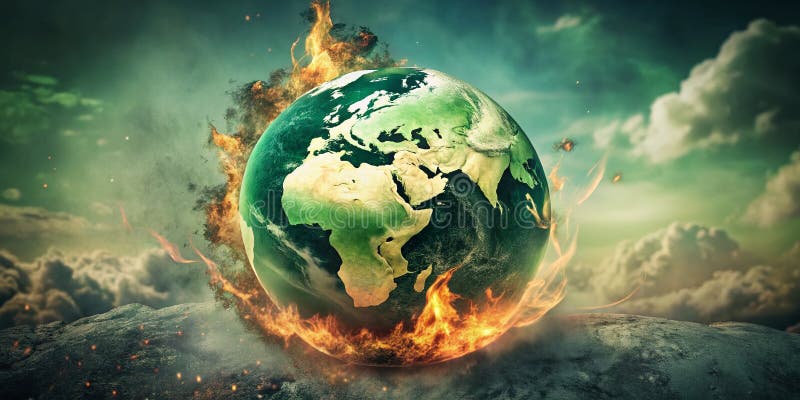 A VintageStyle 3D Burning Earth a Visual Representation of Urgent ...