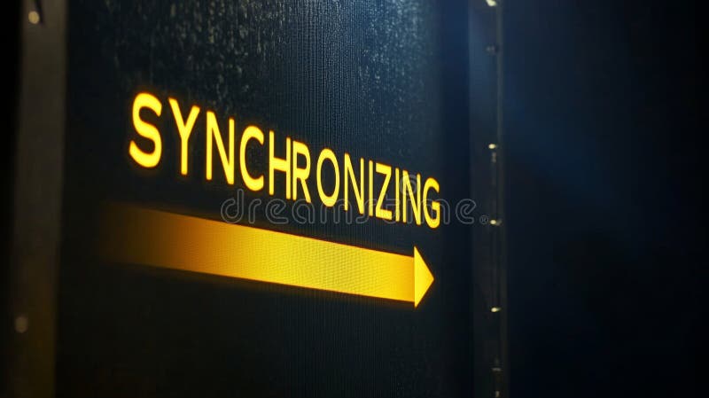 VintageStyle Synchronization Yellow Progress Bar Animation on Dark ...