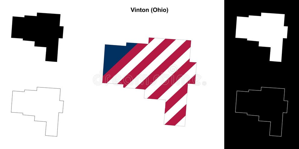 Vinton outline map stock vector. Illustration of ohio - 324058702