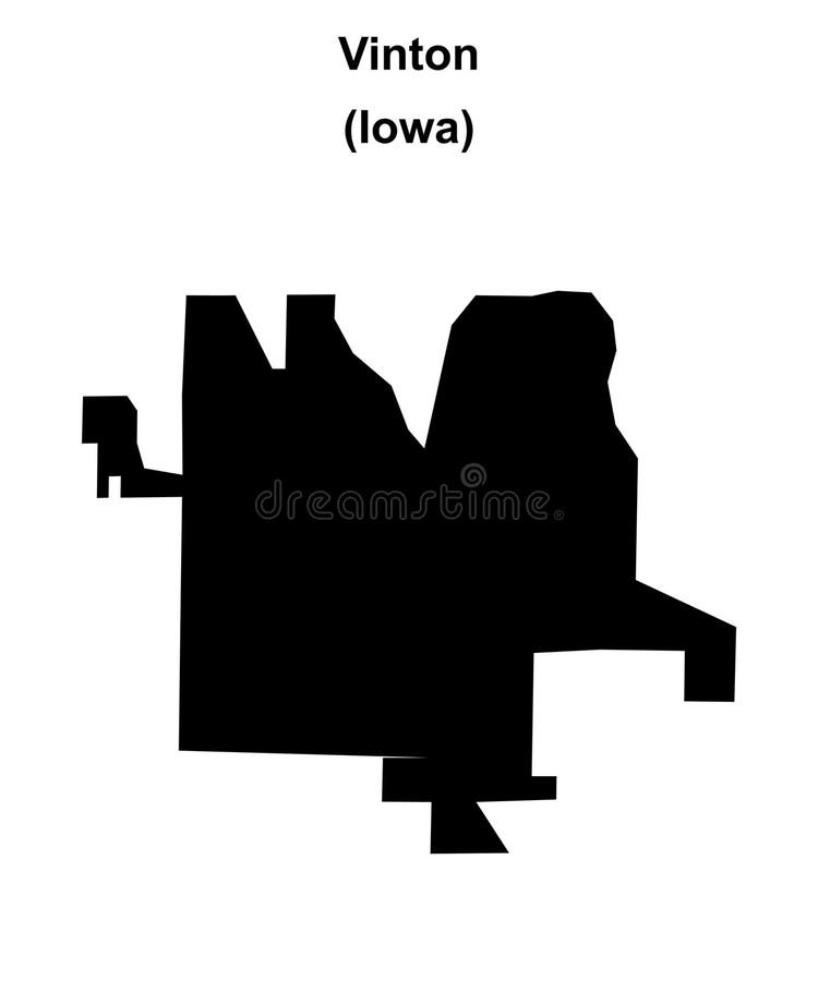 Vinton outline map stock vector. Illustration of outline - 387208526