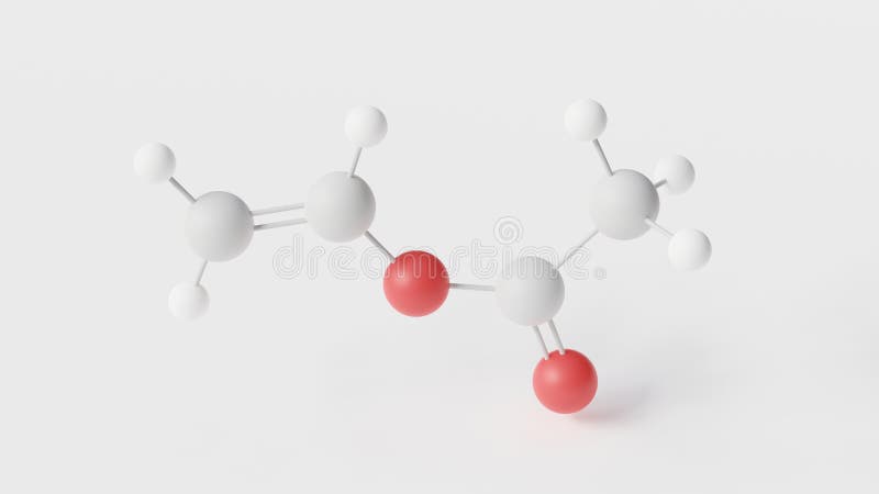 Vinyl Acetate Molecule 3d, Molecular Structure, Ball and Stick Model ...