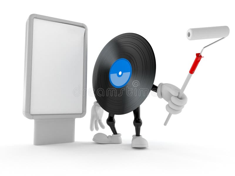 Vinyl Character with Blank Billboard Stock Illustration - Illustration ...