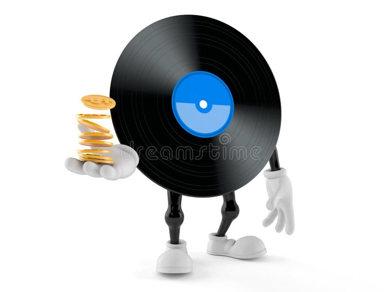 Vinyl Character with Stack of Coins Stock Illustration - Illustration ...
