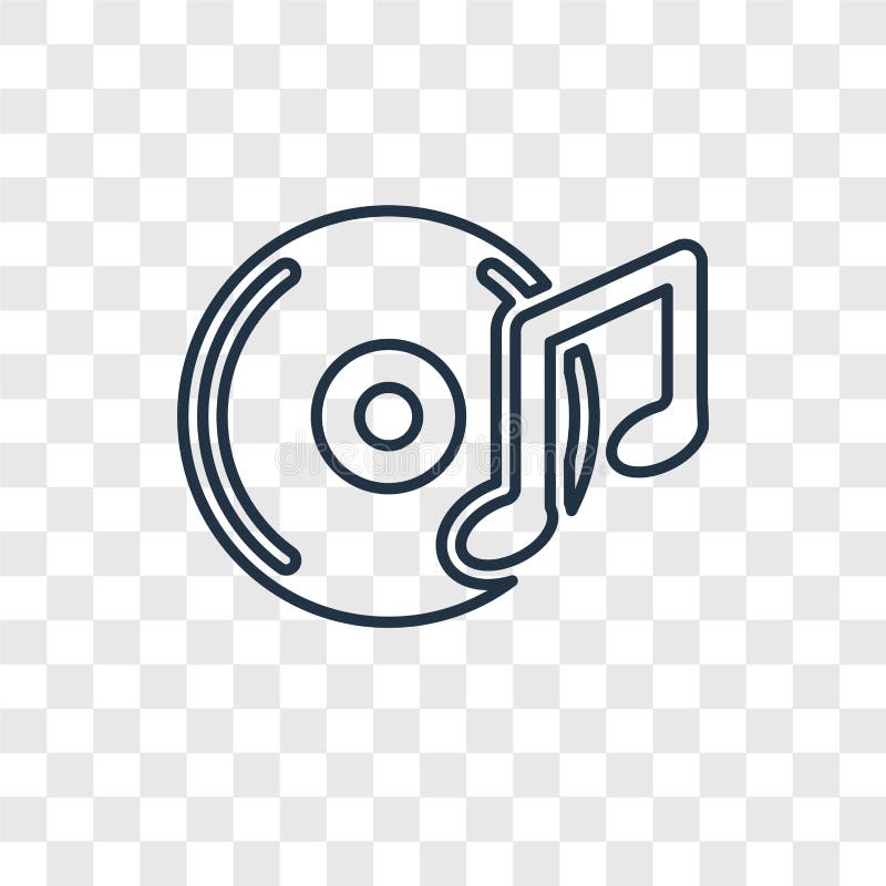 Vinyl Concept Vector Linear Icon Isolated on Transparent Background ...