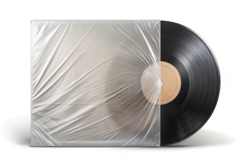 Vinyl Cover with Shrinks and Transparent Overlay Effect. Realistic ...