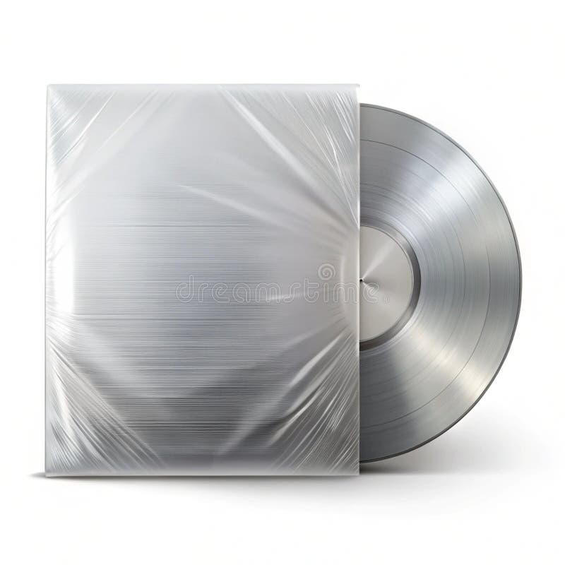 Vinyl Cover with Shrinks and Transparent Overlay Effect. Realistic ...