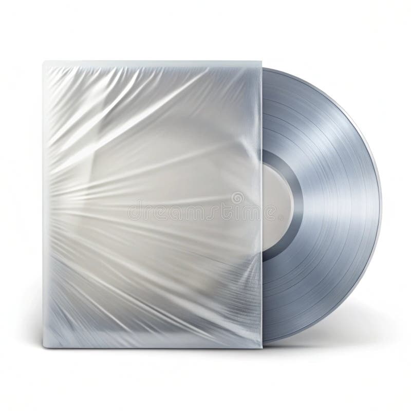 Vinyl Cover with Shrinks and Transparent Overlay Effect. Realistic ...