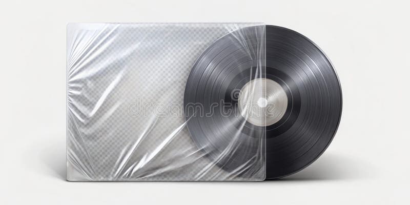 Vinyl Cover with Shrinks and Transparent Overlay Effect. Realistic ...