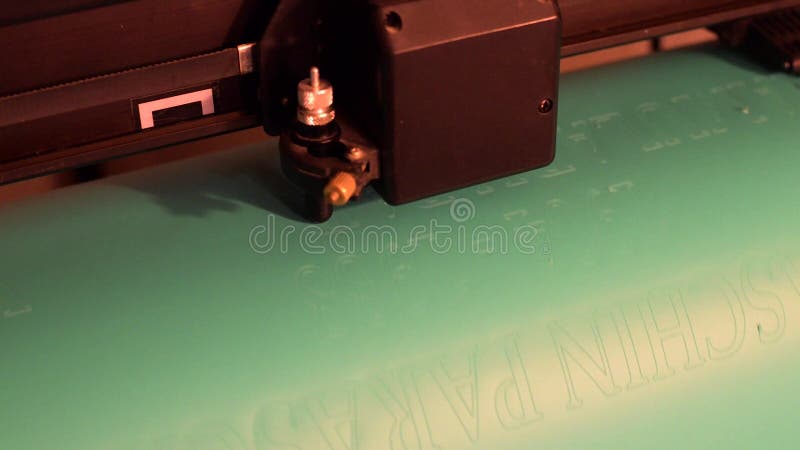 Vinyl Cutting Letters with the Cutter Machine Stock Video - Video of ...