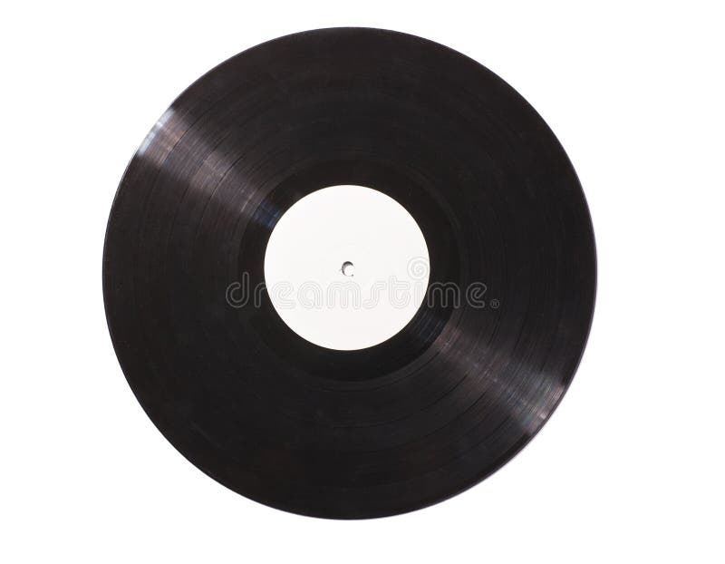 Vinyl Disc with Blank White Label Stock Photo - Image of audio, space ...
