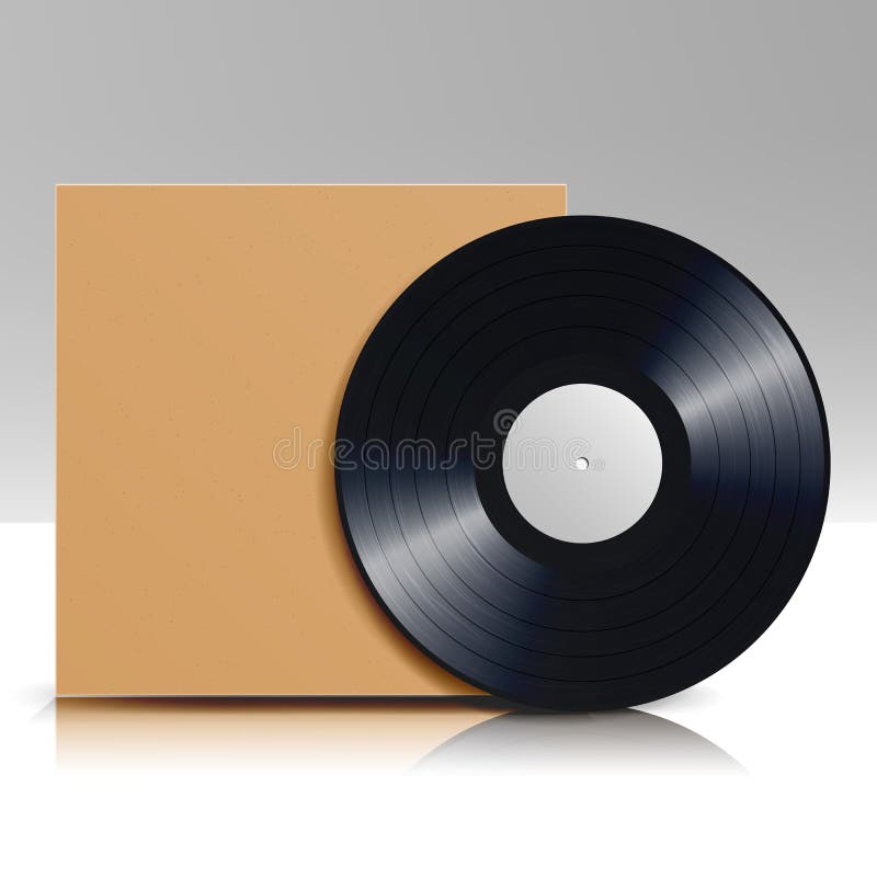 Vinyl Disc in a Case. Blank Isolated White Background. Realistic Empty ...