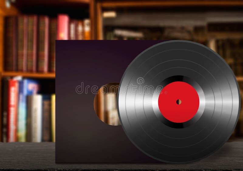 Vinyl Disc on a Desk - Close-up Stock Image - Image of packaging ...