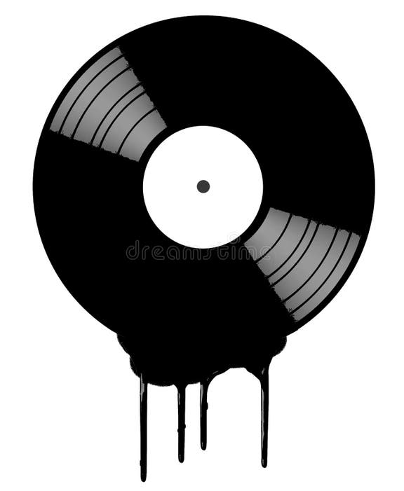 Vinyl Disc with Drops of Paint Stock Illustration - Illustration of ...