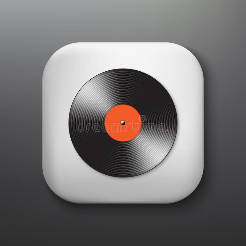 Vinyl Disc Icon, Vinyl Disc Application, Vector Illustration Stock ...