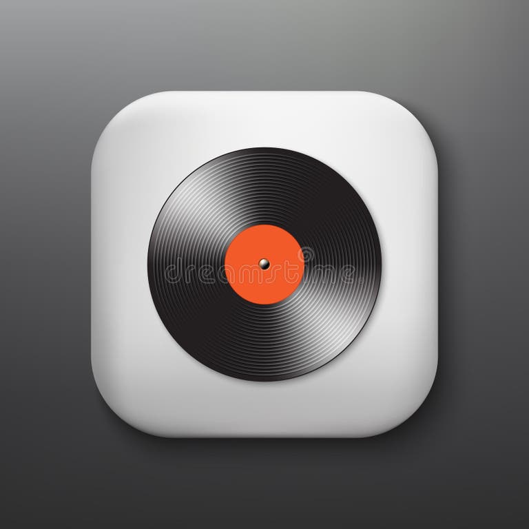 Vinyl Disc Icon, Vinyl Disc Application, Vector Illustration Stock ...