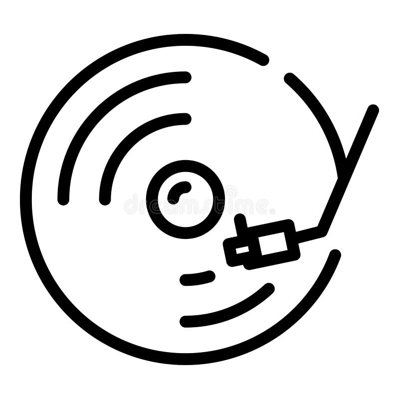 Vinyl Disc Icon, Outline Style Stock Vector - Illustration of outline ...