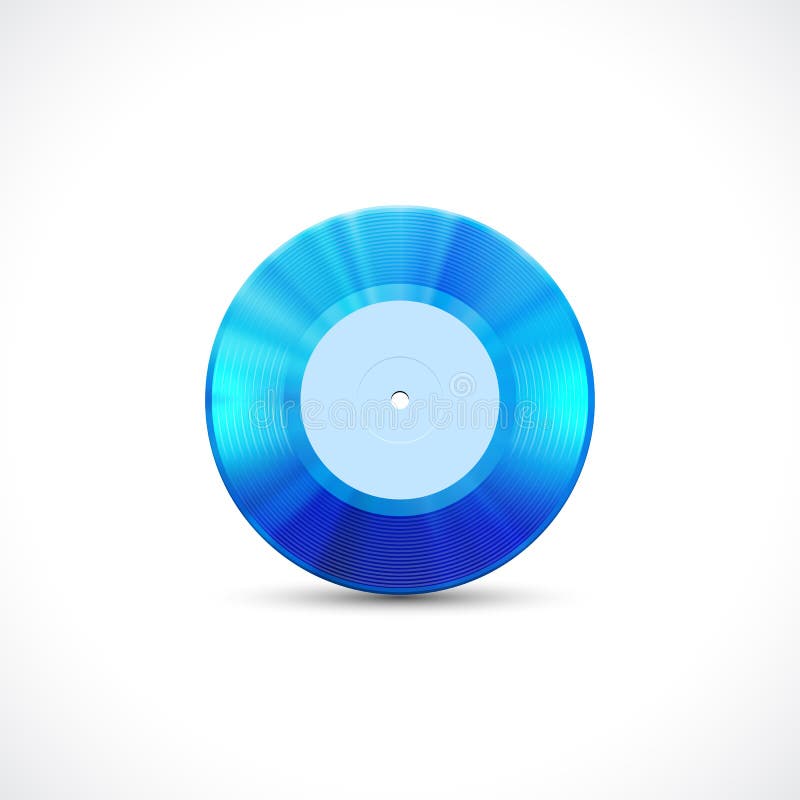 Vinyl Disc 7 Inch EP with Blue Grooves, Shiny Tracks Stock Vector ...